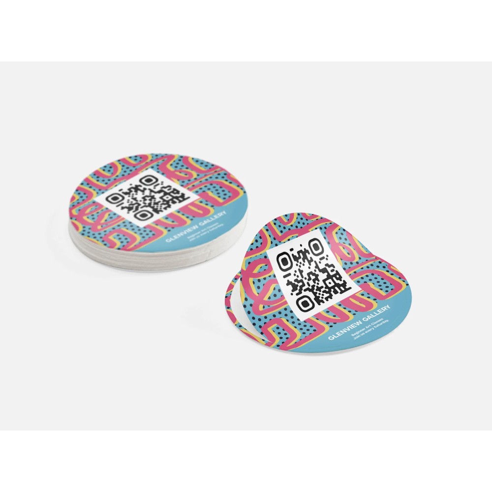 Pink love QR code sticker template